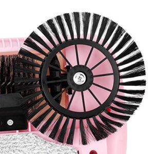 Hand Push Automatic Sweeper Household Hand Push Sweeper Sweeping Machine Mop Broom Dustpan Floor Tools (Pink)