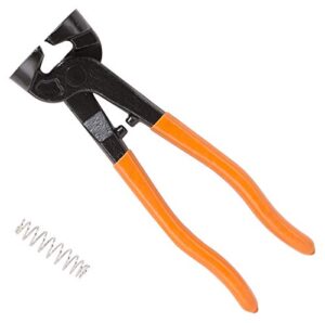 edward tools tile nippers for ceramic/porcelain/mosaic/glass tile - 8” handheld snipper with compound strength spring load design - tungsten carbide nibbler jaws - steel pliers body