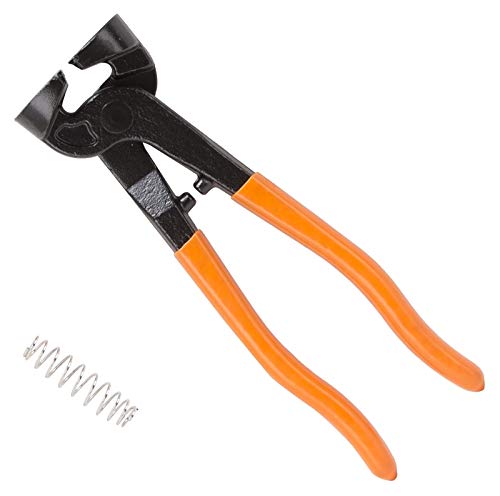 Edward Tools Tile Nippers for Ceramic/Porcelain/Mosaic/Glass Tile - 8” Handheld Snipper with Compound Strength Spring Load Design - Tungsten Carbide Nibbler Jaws - Steel Pliers Body