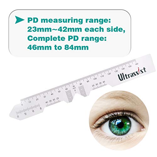 Ultrassist Pupillometers for Measuring Pupillary Distance (PD), Transparent PD Ruler, Essential Tool for Single PD or Dual PD Measurement