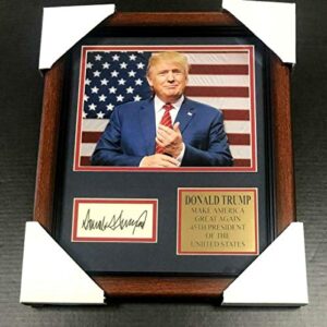 donald trump 45th us president autographed reprint facsimile framed 8x10 photo