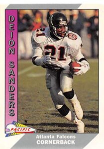 1991 pacific football #1 deion sanders atlanta falcons official nfl trading card