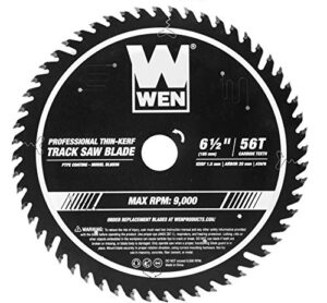 wen bl6556 6.5-inch 56-tooth carbide-tipped thin-kerf professional atafr track saw blade with ptfe coating