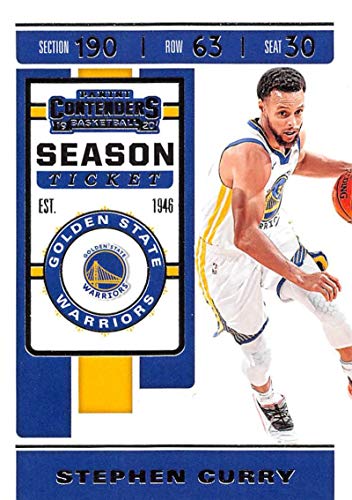 2019-20 Panini Contenders Season Ticket #92 Stephen Curry Golden State Warriors NBA Basketball Trading Card