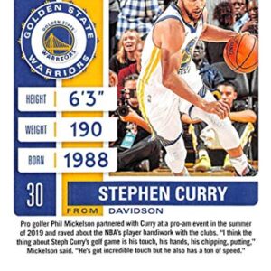 2019-20 Panini Contenders Season Ticket #92 Stephen Curry Golden State Warriors NBA Basketball Trading Card