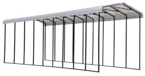 arrow carports galvanized steel carport, rv metal carport kit, 14' x 42' x 14', eggshell