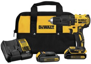 dewalt 20v max* hammer drill, compact kit, cordless, 1/2-inch (dcd778c2)