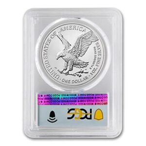 2023 (W) 1 oz American Silver Eagle Coin Gem Uncirculated (First Day of Issue - Struck at West Point - Flag Label) $1 PCGS GEMUNC