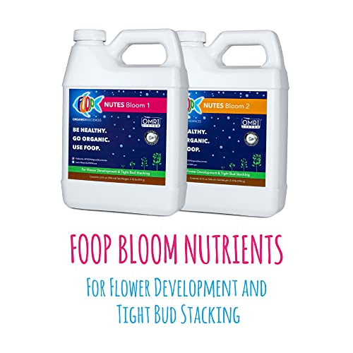 FOOP Nutes Veg & Bloom Starter Pack: Organic Plant Nutrients for Thick Stalks, Tight Bud Stacking, Explosion of Trichomes | Infused with Cal/Mag, and Silica | Five 32oz Bottles