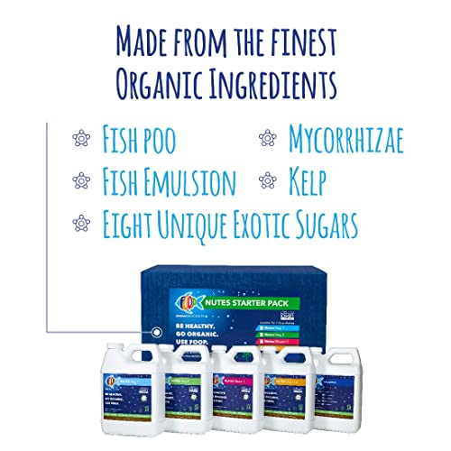 FOOP Nutes Veg & Bloom Starter Pack: Organic Plant Nutrients for Thick Stalks, Tight Bud Stacking, Explosion of Trichomes | Infused with Cal/Mag, and Silica | Five 32oz Bottles