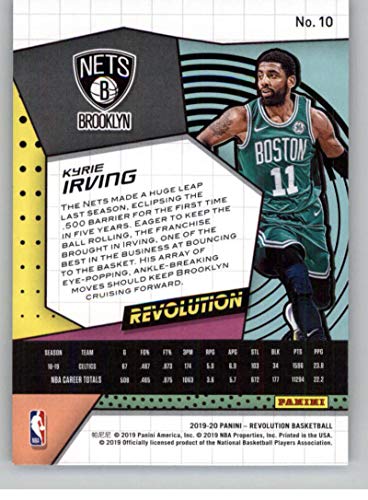 2019-20 Revolution Basketball #10 Kyrie Irving Brooklyn Nets Official NBA Trading Card From Panini America