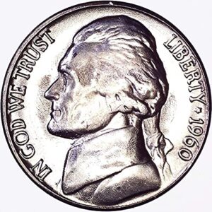 1960 d jefferson nickel 5c brilliant uncirculated