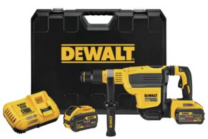 dewalt 60v sds max rotary hammer drill, cordless, 1 3/4 in., (2) batteries (dch614x2)