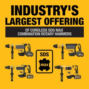 DEWALT 60V SDS MAX Rotary Hammer Drill, Cordless, 1 3/4 in., (2) Batteries (DCH614X2)