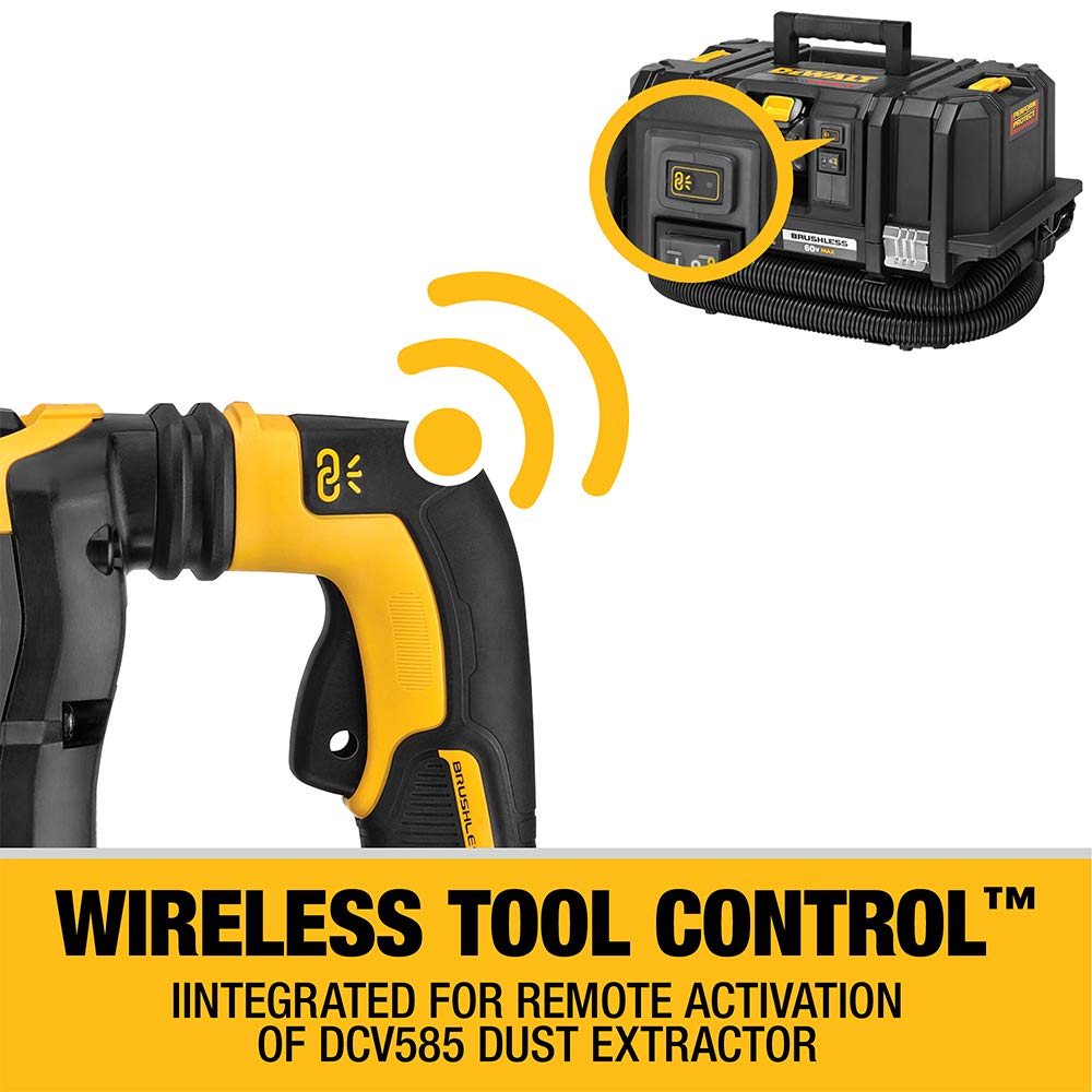 DEWALT 60V SDS MAX Rotary Hammer Drill, Cordless, 1 3/4 in., (2) Batteries (DCH614X2)