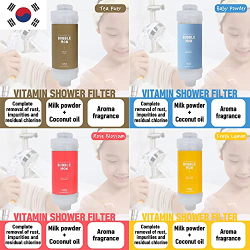 BUBBLEMON Vitamin Shower Filter (Lovely Lemon) Vitamin C Shower Filter Skin Moisturizing Protect Skin Dry Made in Korea