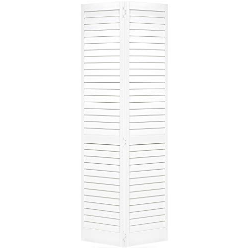 Closet Door, Bi-fold, Louver Louver Plantation Primed White (28X80)