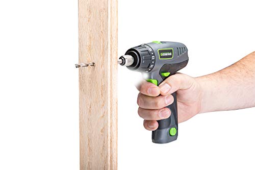 Genesis GLSD08B 8V Lithium-Ion Battery-Powered Quick-Change 2-Speed Cordless Screwdriver with LED Work Light, Battery Pack, Charging Stand, 4 Hex-Shank Drill Bits, and 4 Screwdriver Bits