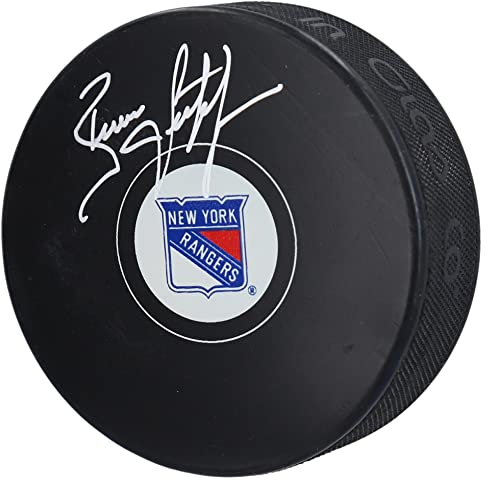 Brian Leetch New York Rangers Autographed Hockey Puck - Autographed NHL Pucks