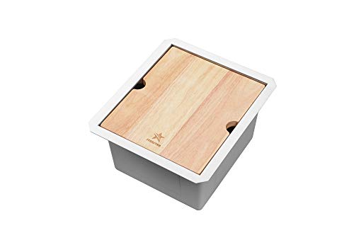 STARSTAR Workstation Ledge Undermount Single Bowl 304 Stainless Steel Kitchen Sink, With Grid, Cutting Board, Strainer with Basket (13 x 15)