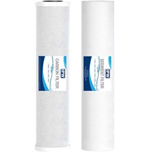 20" x 4.5" full flow cto carbon block & sediment replacement filter cartridges combo set | whole house filters