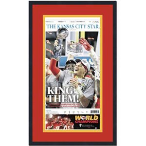 Framed Kansas City Star Chiefs King Them Super Bowl LIV 54 Champions 17x27 Football Newspaper Cover Photo Professionally Matted