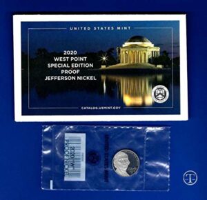 2020 w jefferson nickel 2020 w nickel proof struck at westpoint mint sealed with coa nickel pr us mint dcam