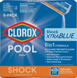 clorox pool&spa 33506clx pool shock xtrablue (6 1-lb bags), 6 pack, white