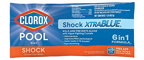 Clorox Pool&Spa 33506CLX Pool Shock XtraBlue (6 1-lb Bags), 6 Pack, White