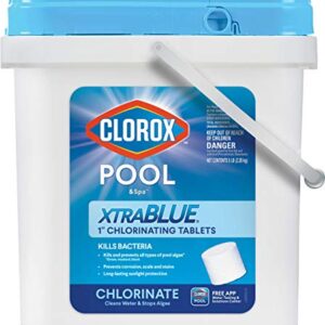 CLOROX Pool&Spa XtraBlue 1" Chlorinating Tabs, Kills bacteria (Perfect for small pools), 5lb