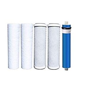 HYDRO LOGIC STEALTH RO100 COMPATIBLE FIVE FILTER PACK - 100 GPD RO MEMBRANE, CARBON, SEDIMENT FILTER FOR HYDROLOGIC SYSTEMS BY IPW INDUSTRIES INC