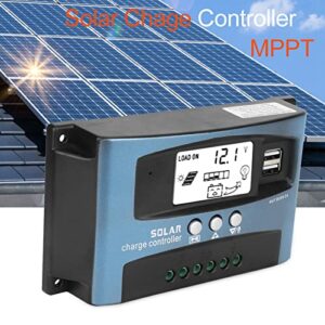 Regulateur De Charge Solaire Mppt,Mppt Charge Controller,40/50/60/100A Solar Charge Controller Dual USB LCD Display 12V 24V Solar Charge Regulator Solar Battery (40A)