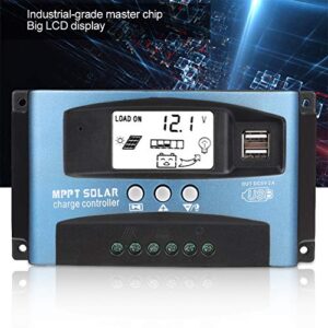 MPPT Solar Charge Controller, 40/50/60/100A Solar Charge Controller Dual USB LCD Display 12V 24V Solar Charge Regulator Solar Battery Charger ( 100A) Solarregler Mppt Charge Controller