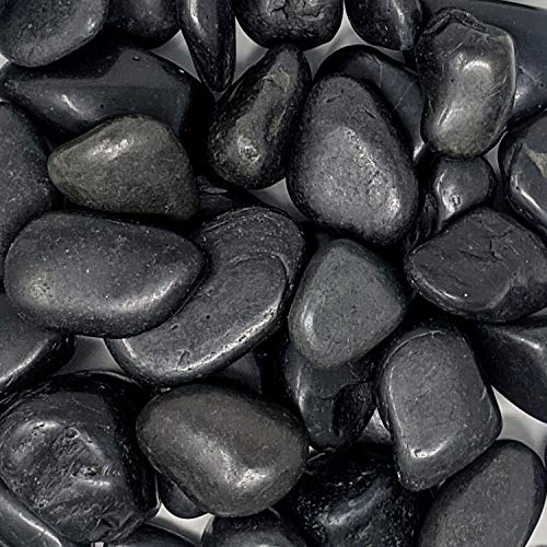 Midwest Hearth Natural Decorative Polished Black Pebbles 1" to 3" Size (10-lb Bag)