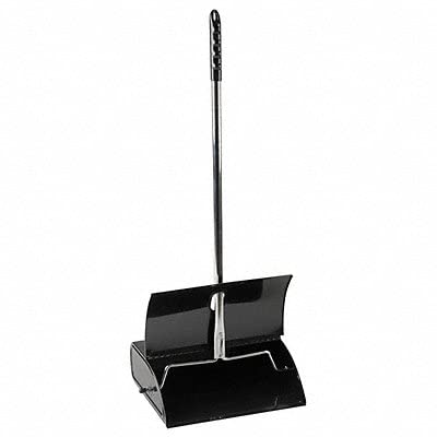 Long Handled Dust Pan, Black, Metal