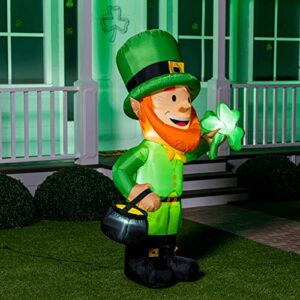 Joiedomi 6FT St Patrick Standing Leprechaun Inflatable for Yard Garden Decorations, Indoor and Outdoor Theme Party Decoration, Yard, Garden, Lawn Ornaments with LED Light Build-in