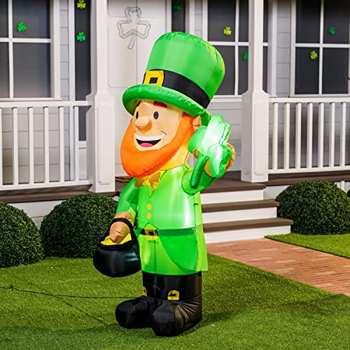 Joiedomi 6FT St Patrick Standing Leprechaun Inflatable for Yard Garden Decorations, Indoor and Outdoor Theme Party Decoration, Yard, Garden, Lawn Ornaments with LED Light Build-in