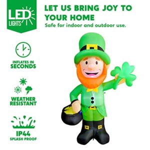 Joiedomi 6FT St Patrick Standing Leprechaun Inflatable for Yard Garden Decorations, Indoor and Outdoor Theme Party Decoration, Yard, Garden, Lawn Ornaments with LED Light Build-in