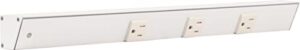 task apt angled power strip 18 inch left, 3 receptacles, white