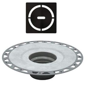 schluter systems kerdi pvc drain flange (4” pure design grate - matte black finish - kd2/pvc/mgsd8/fl)