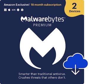 malwarebytes | amazon exclusive | 18 months, 2 devices | pc, mac, android [online code]