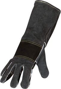 suse's kinder welding gloves large- fireplace protective leather gear for men and women welders - heat resistant for blacksmith and firepit work (large)