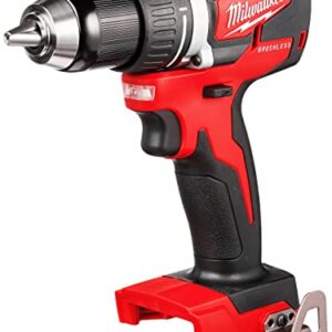 Milwaukee M18 18-Volt Lithium-Ion Brushless Cordless 1/2 Inch Compact Drill/Driver (Tool-Only) 2801-20 (Renewed)