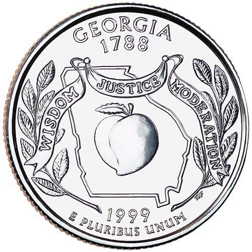 1999 P & D BU Georgia State Quarter Choice Uncirculated US Mint 2 Coin Set