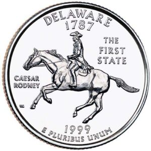 1999 d bu deleware state quarter choice uncirculated us mint