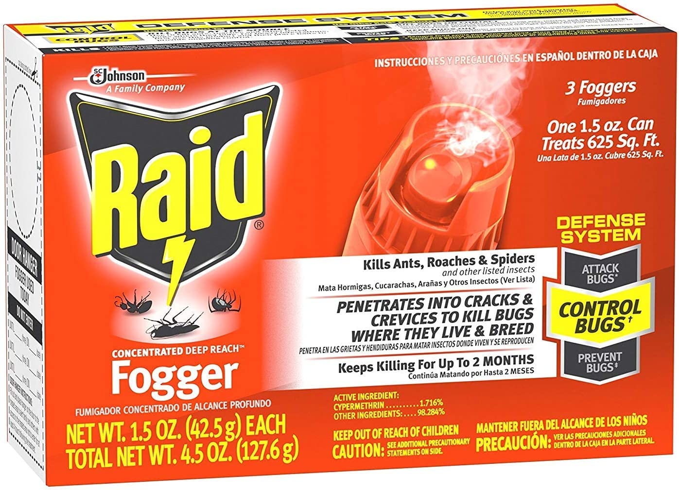 Raid Concentrated Deep Reach Fogger, 1.5 OZ (2)