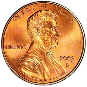 2003 D BU Lincoln Memorial Cent Choice Uncirculated US Mint