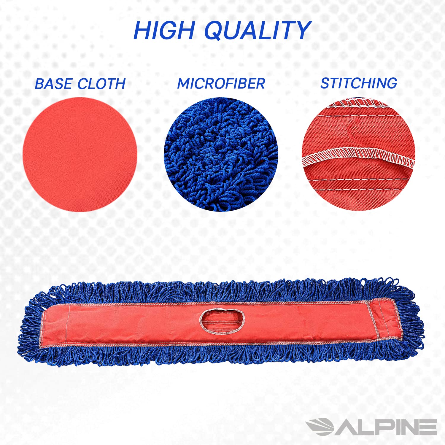 Alpine Industries Heavy Duty Microfiber Mop Head - Cleans Wide Areas - Commercial Super Absorbent Mop Head (36 in, Single Pack)