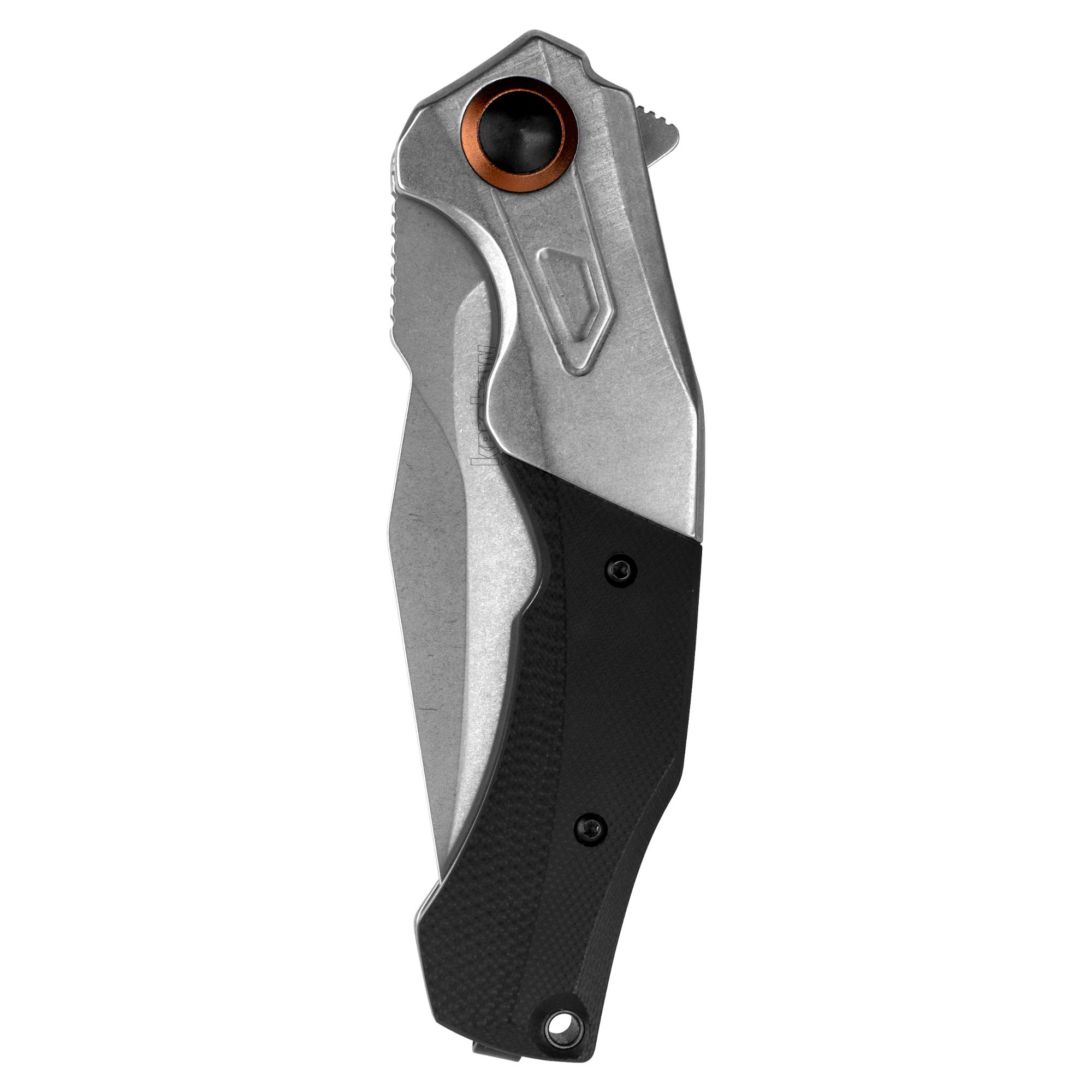 Kershaw Payout Pocketknife, 3.5" D2 High Carbon Too Steel Drop Point Blade, One-Handed Assisted Flipper Opening, Frame Lock System