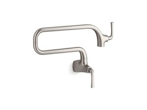 kohler 22066-vs graze wall-mount pot filler, pot filler faucet, kitchen sink pot filler faucets, vibrant stainless